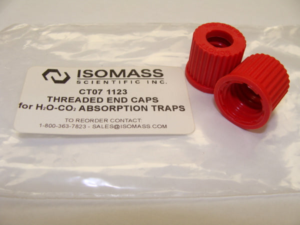 Threaded End Caps (Red) for H20, C02 Traps – Isomass Scientific Inc.