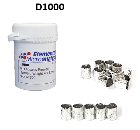 Tin Capsules Pressed Standard Weight 4x3.2mm, 500/pk – Isomass ...