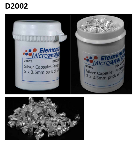 Silver Capsules Pressed 5x3.5mm, 500/pk – Isomass Scientific Inc.