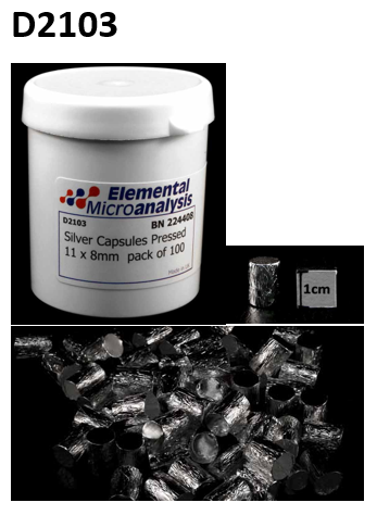 Silver Capsules Pressed 11x8mm, 100/pk – Isomass Scientific Inc.